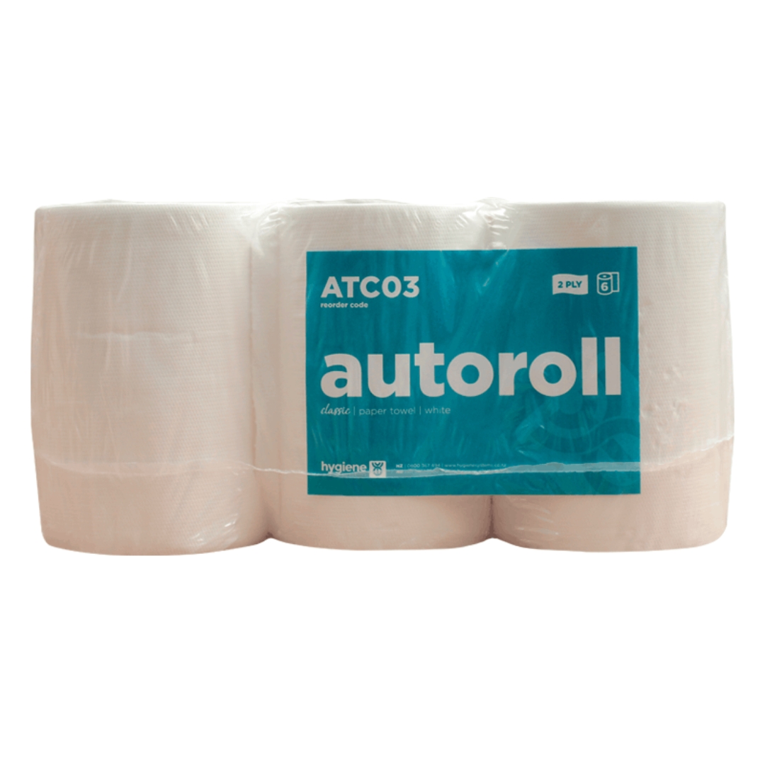 Autoroll ATC03 White 2 Ply 100m Rolls Carton 6