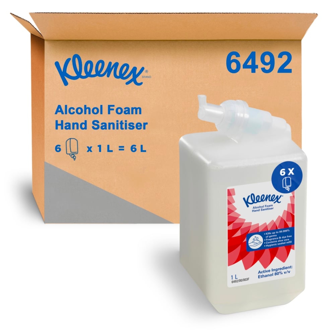 Kimberly Clark Alcohol Foam Hand Sanitiser Kimcare 6492 1L Carton 6