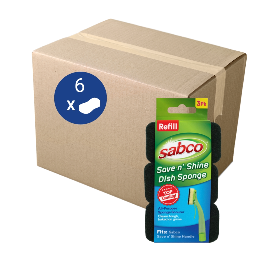 Sabco Save & Shine Dish Sponge Refills Carton 6