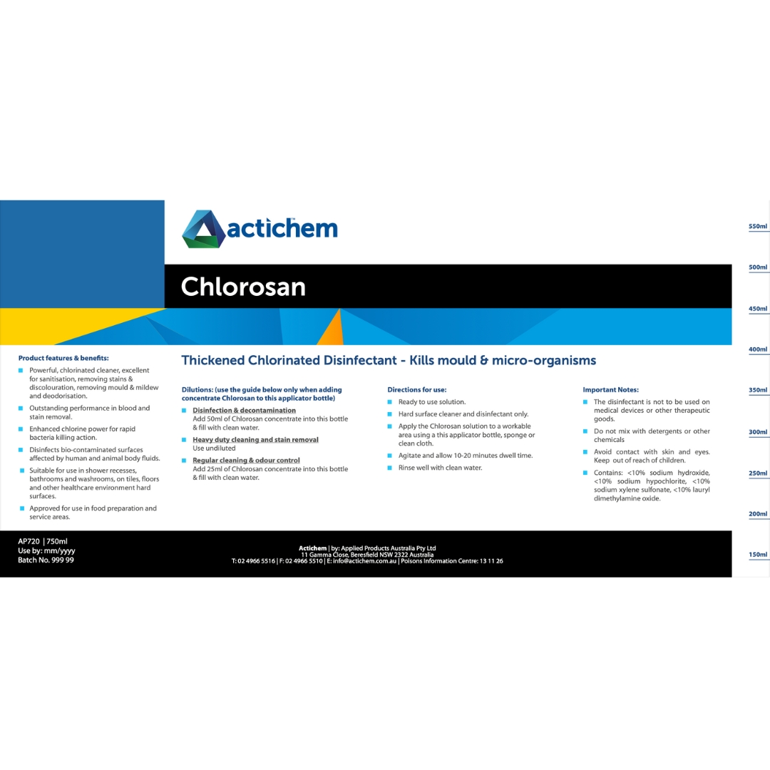 Chlorosan 750ml Label