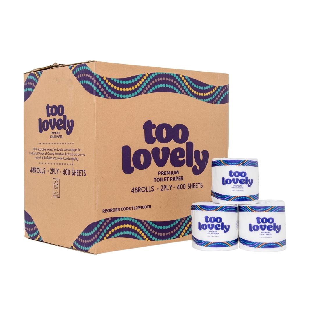 Too Lovely Toilet Tissue 2 Ply 400 Sheet Carton 48