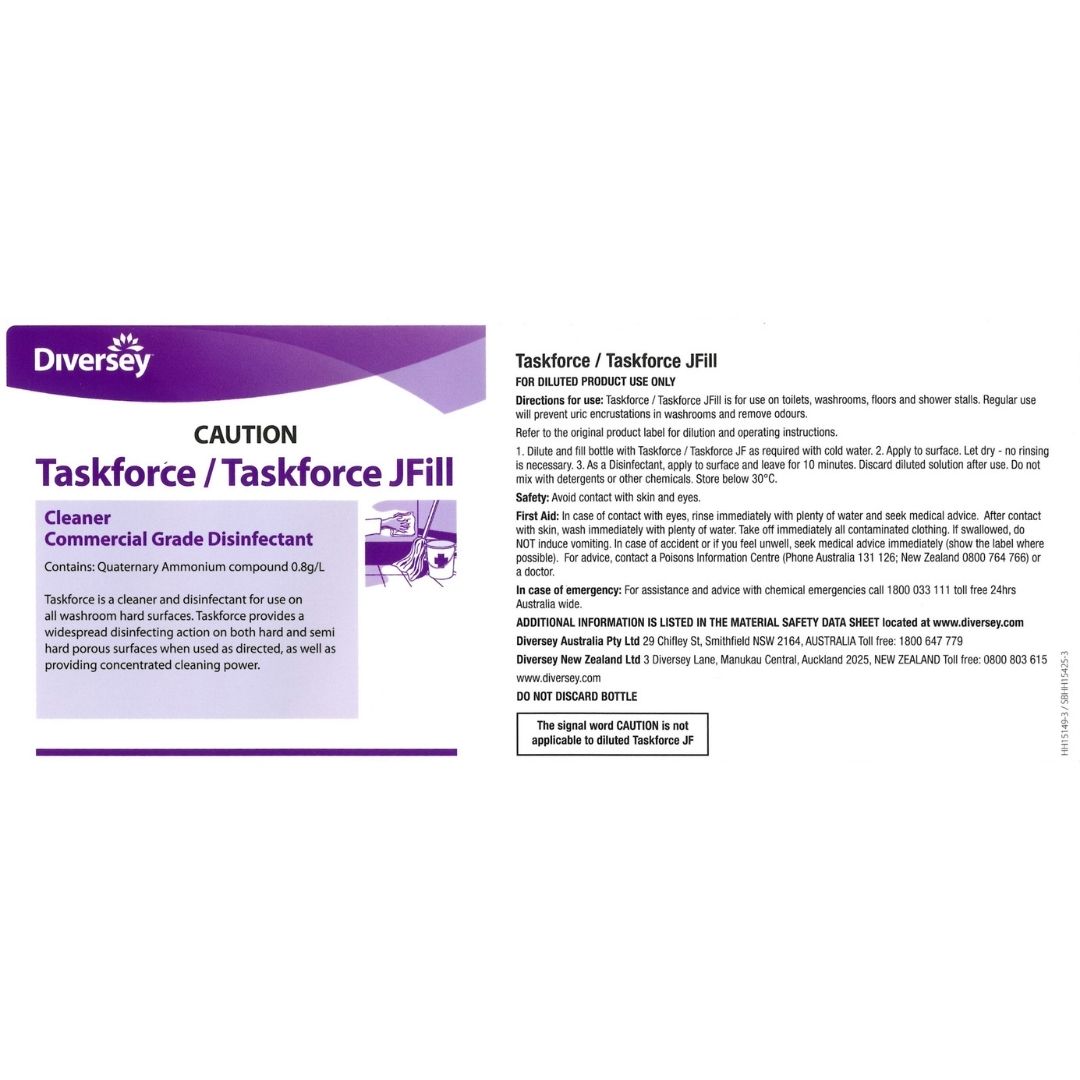 Diversey Disinfectant Taskforce Label Each