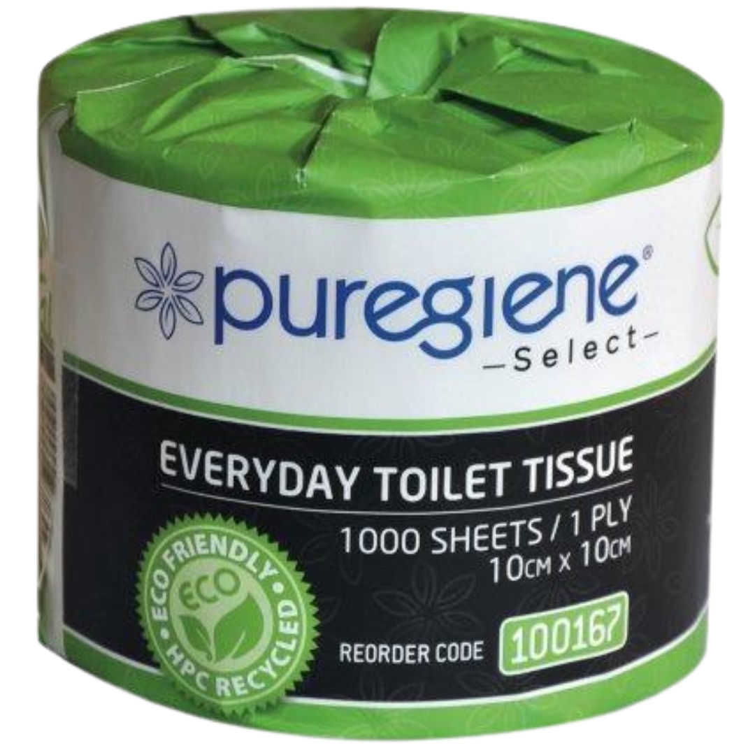 Puregiene Toilet Tissue Select 1 Ply 1000 Sheet Carton 48