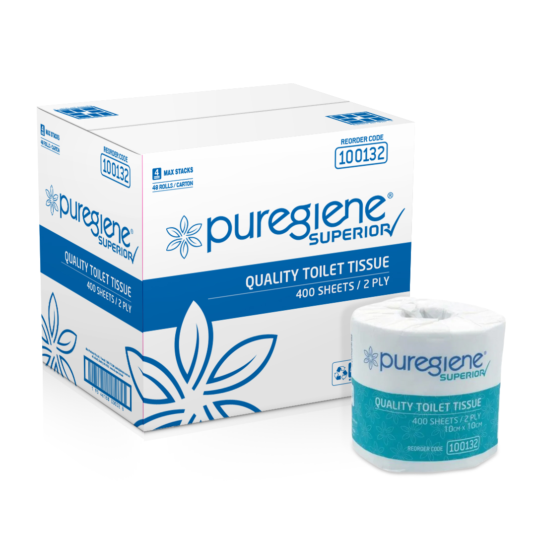 Puregiene® Toilet Tissue Superior 2 Ply 400 Sheet Carton 48