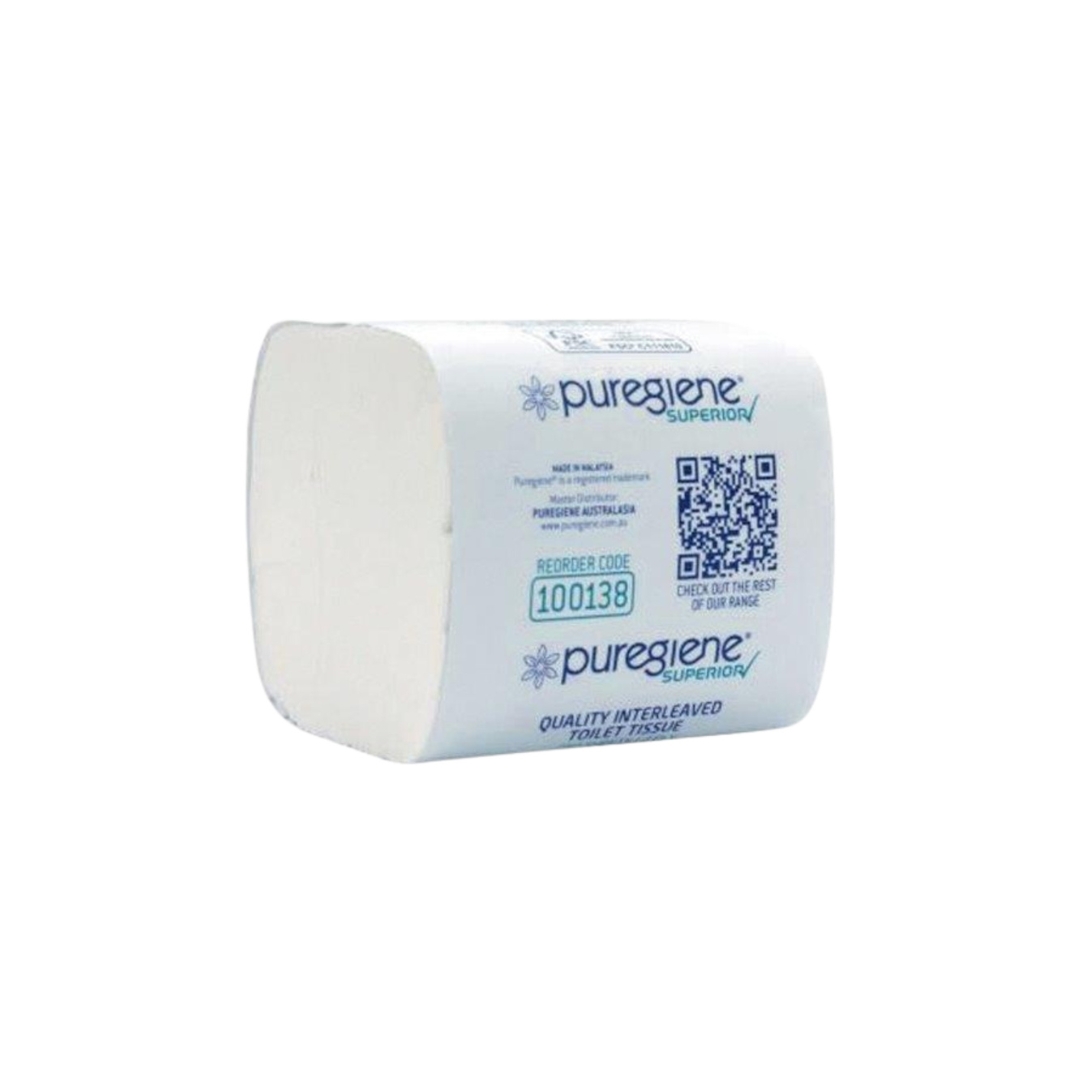 Puregiene Interleaved Toilet Tissue Superior 2 Ply 250 Sheet Carton 36