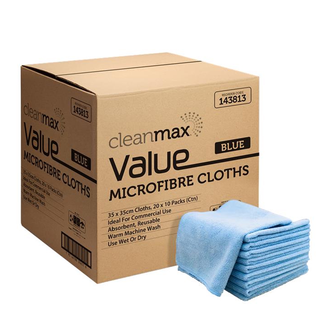 Microfibre Cloths Value Blue Pack 10