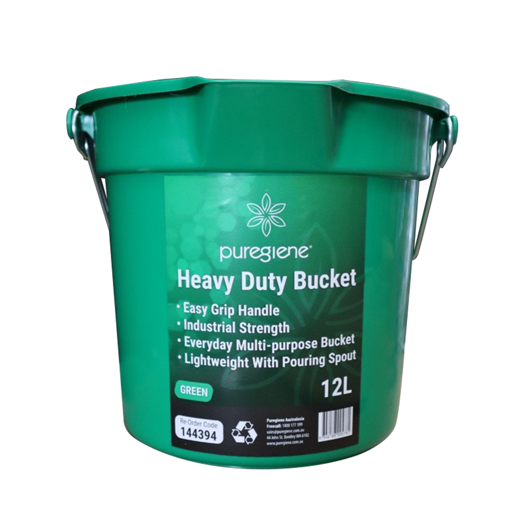 Puregiene® Round Bucket Heavy Duty Green 12L Each